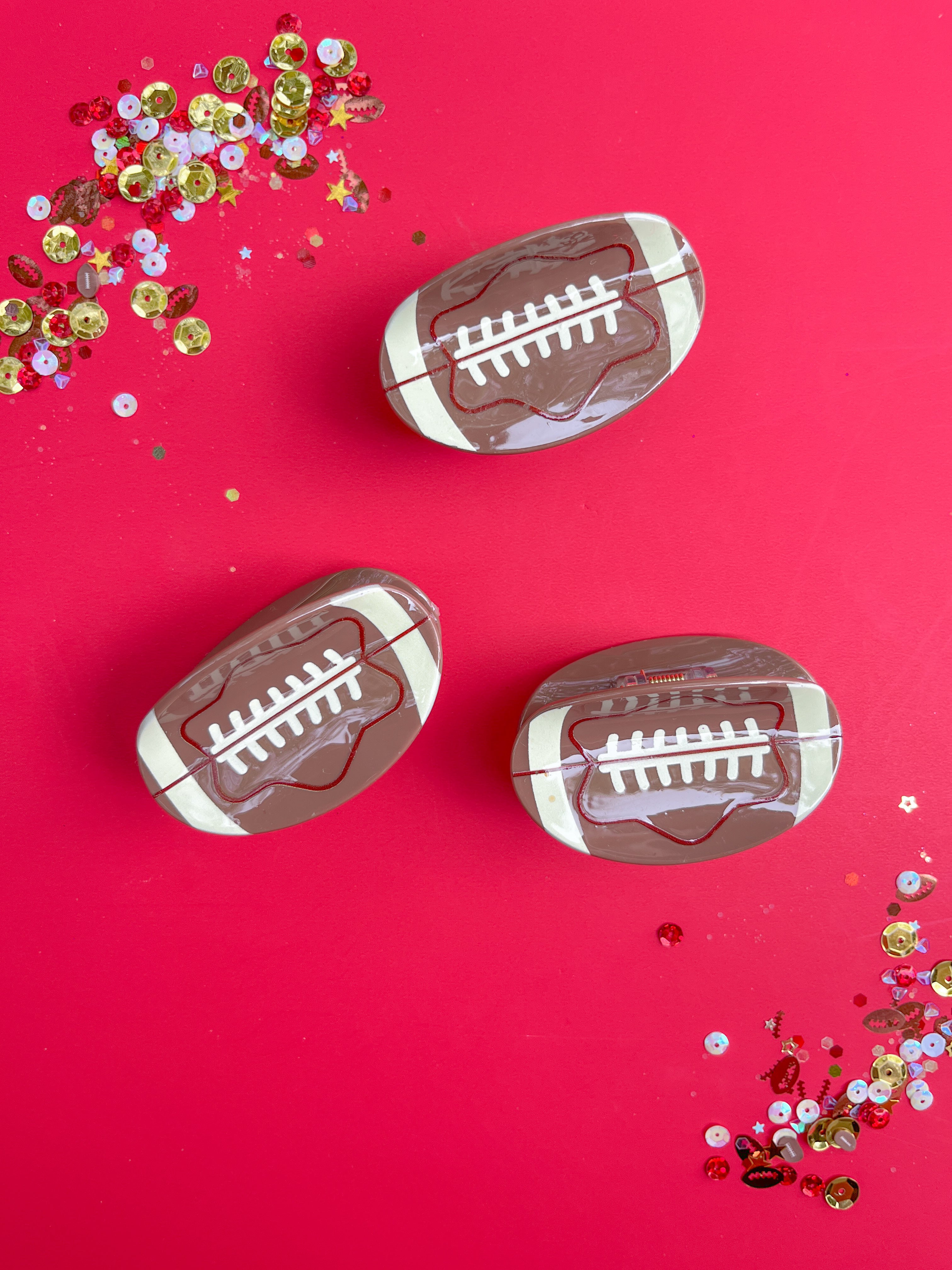 Football Medium Claw Clip for Girls & Women – Evie Pearl Handmade